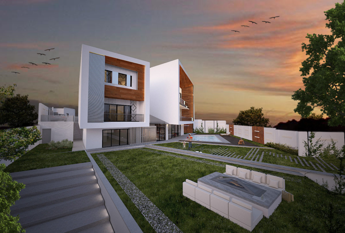 View Showing the Two Building Volumes - Cipher Architects